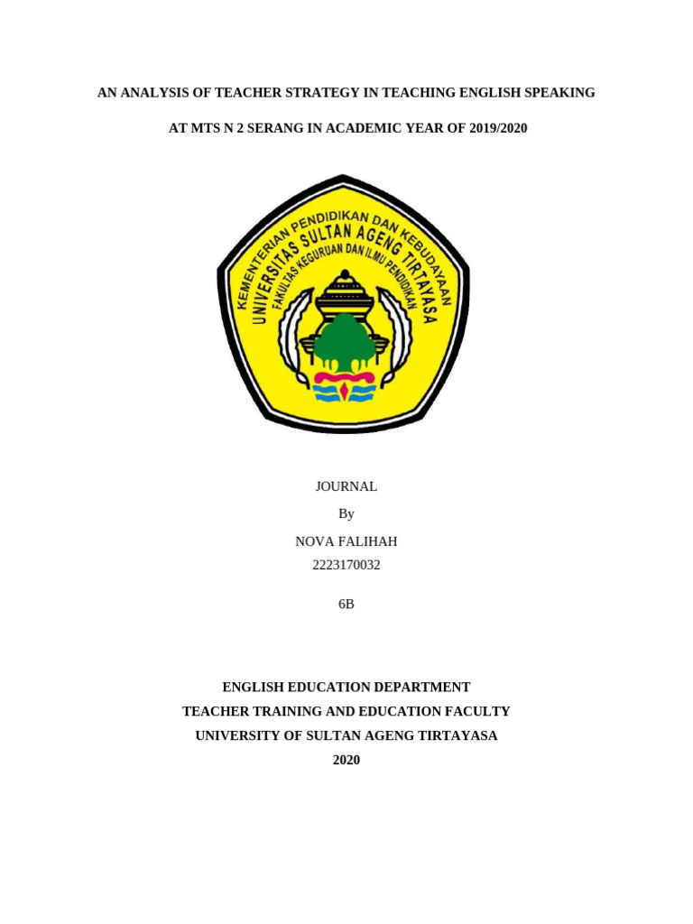 Nova falihah-2223170032-6B- UAS TEFL | PDF | Teachers | Motivation