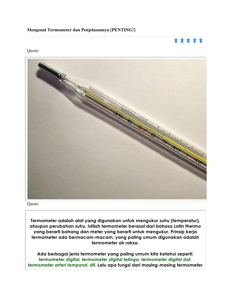 Panduan Lengkap Jenis Termometer | PDF