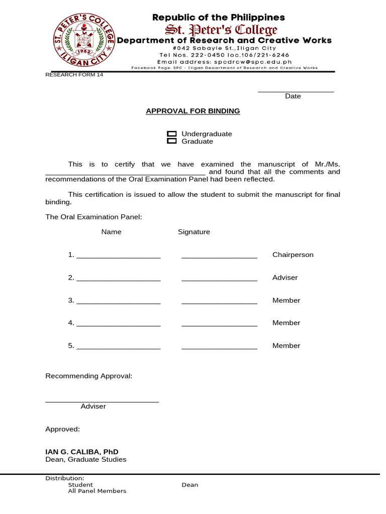 RESEARCH FORM 14 Approval For Binding | PDF