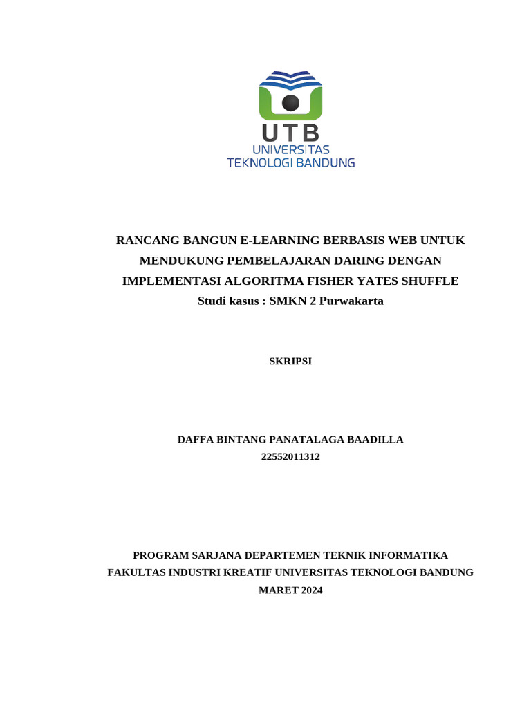 Cover Dan Lembar Pengesahan Departemen - Docx2 | PDF