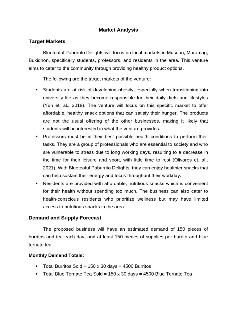 Market Analysis | PDF | Nutrition | Diet & Nutrition