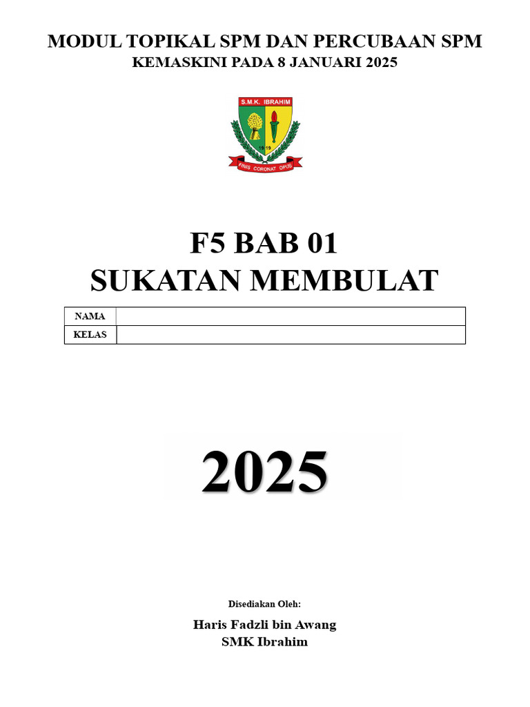 F5 Bab 01 Sukatan Membulat | PDF