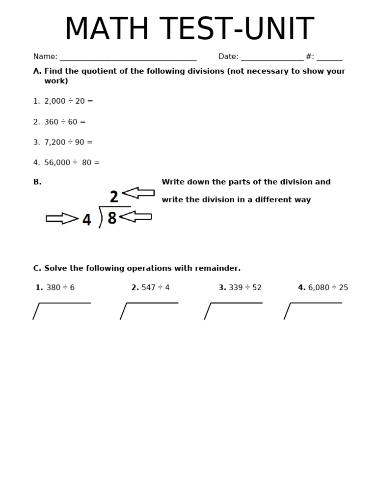 MATH UNIT 5 TEST Special | PDF