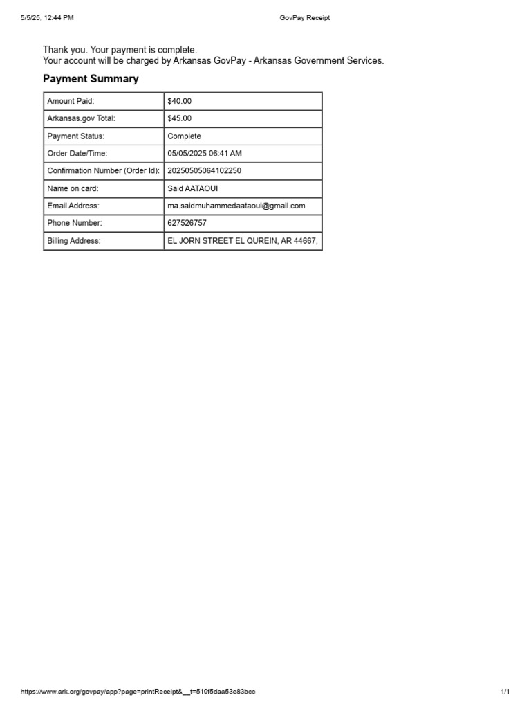 GovPay Receipt | PDF