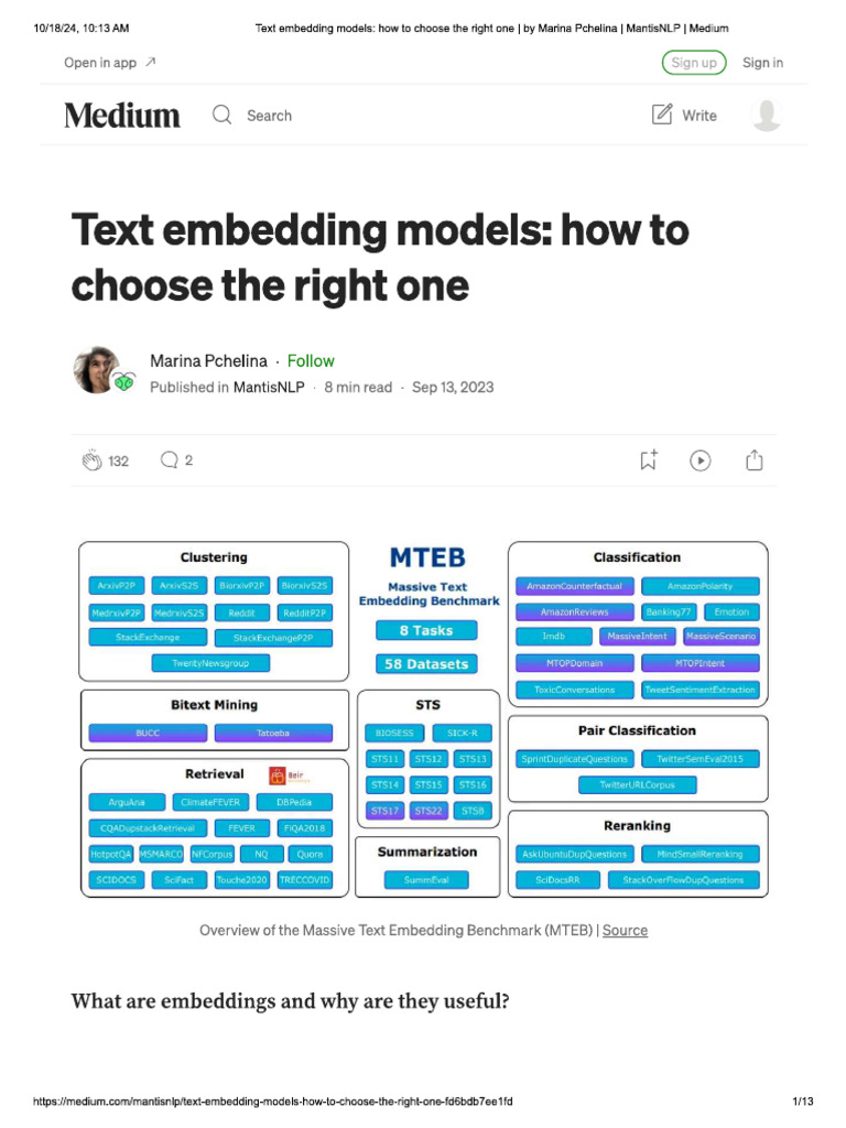 Text Embedding Models | PDF