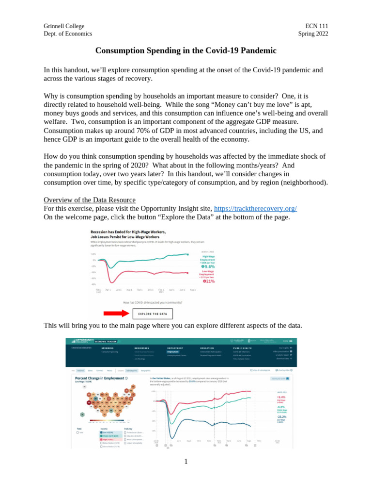 Consumption Spending in Pandemic and Recovery - Solutions | PDF ...