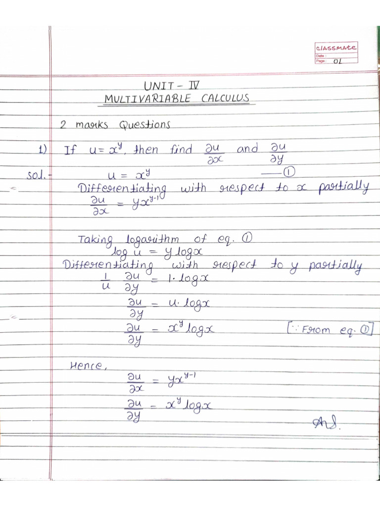 multivariable calculus and matrices solved questions | PDF