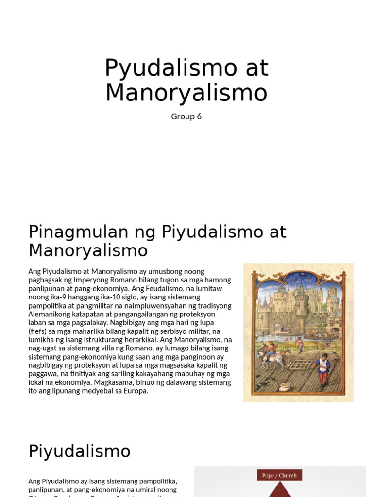 Pyudalismo at Manoryalismo | PDF