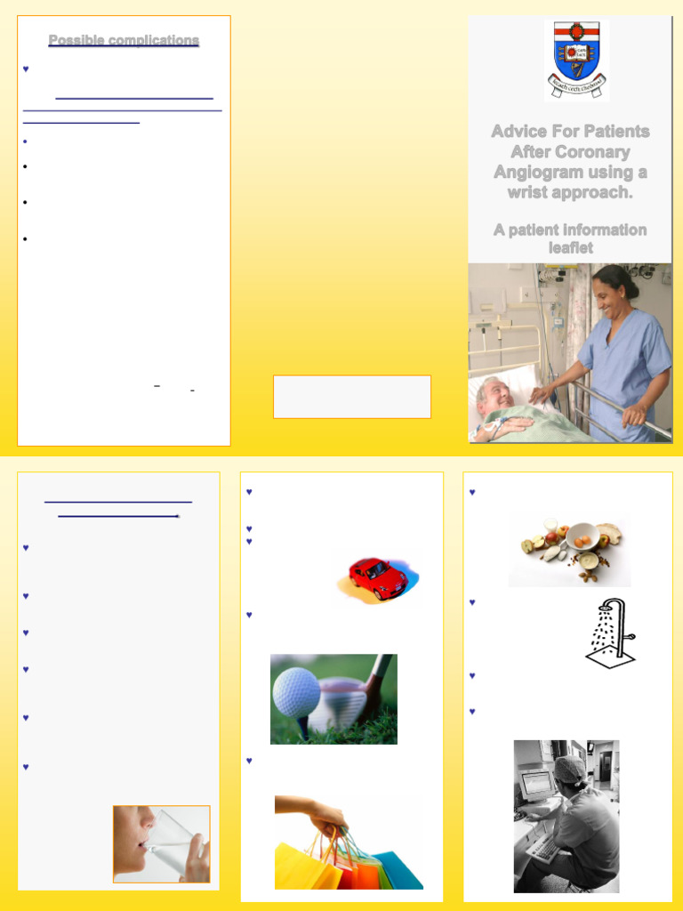 Advice For Patients After Coronary Angiogram Using A Wrist Approch ...