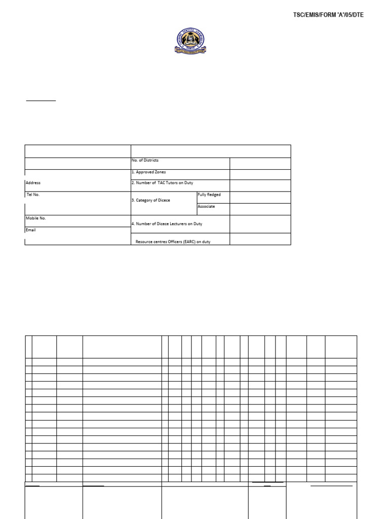 DICECE TAC Tutors and EARC Data Form | PDF