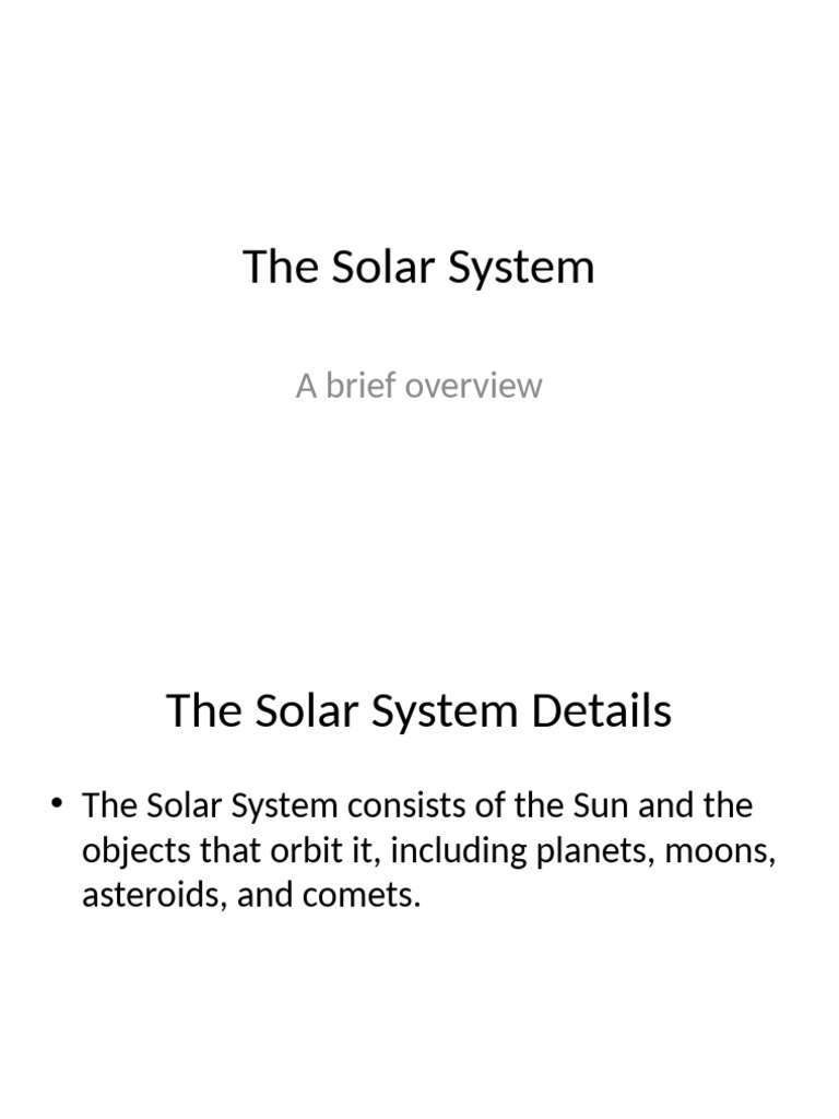 Presentation 1 The Solar System | PDF