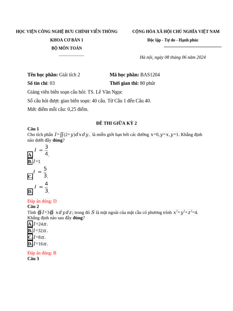 Đề GT2-GK-Lần3 (coDA) | PDF