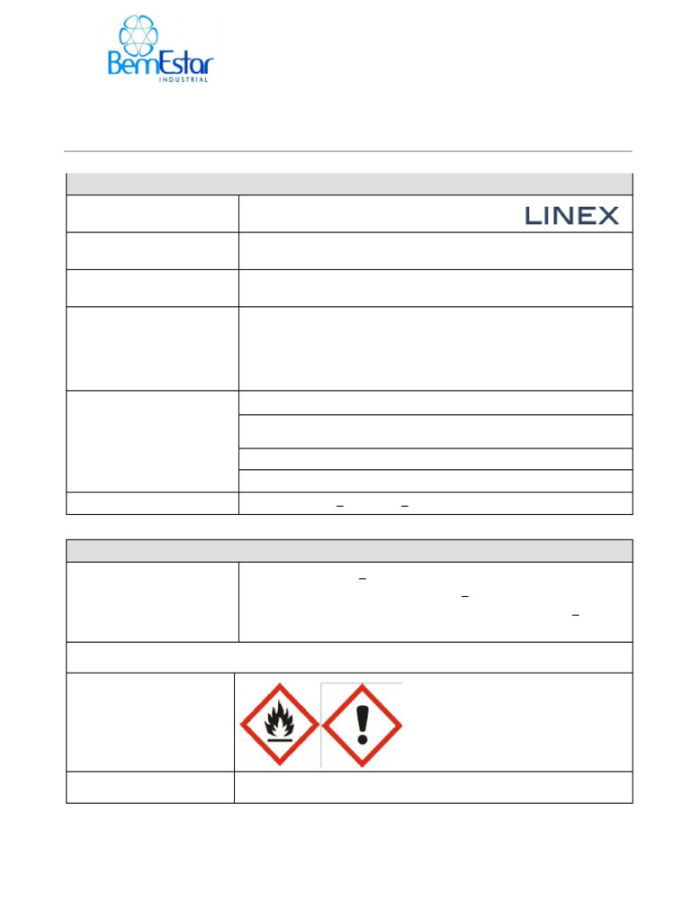 FDS (FISPQ) Alcool Etilico Hidratado Linex 46° | PDF | Etanol | Cloro