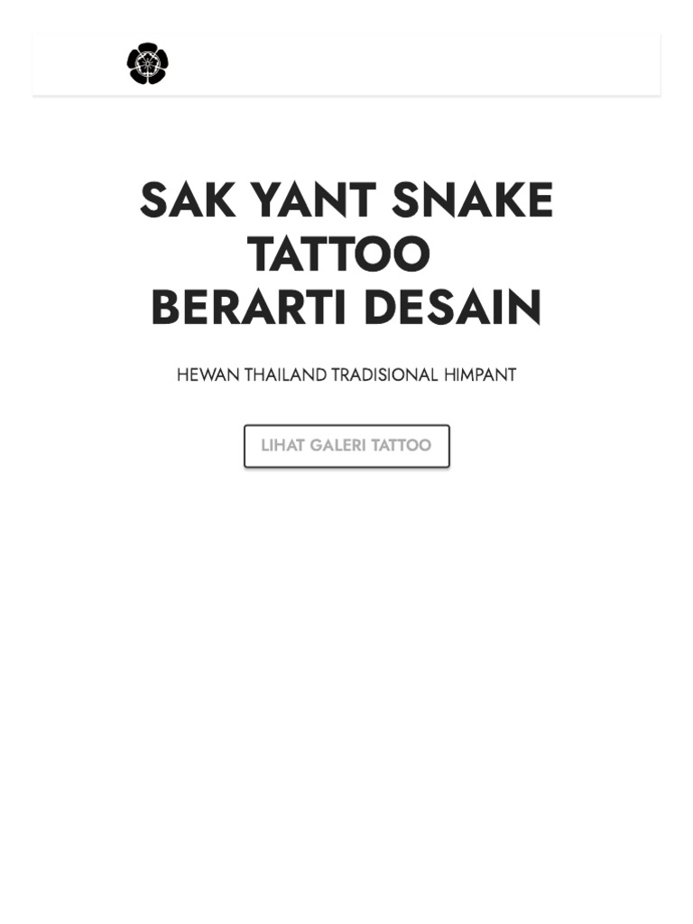 Makna Desain Tato Ular Sak Yant | PDF