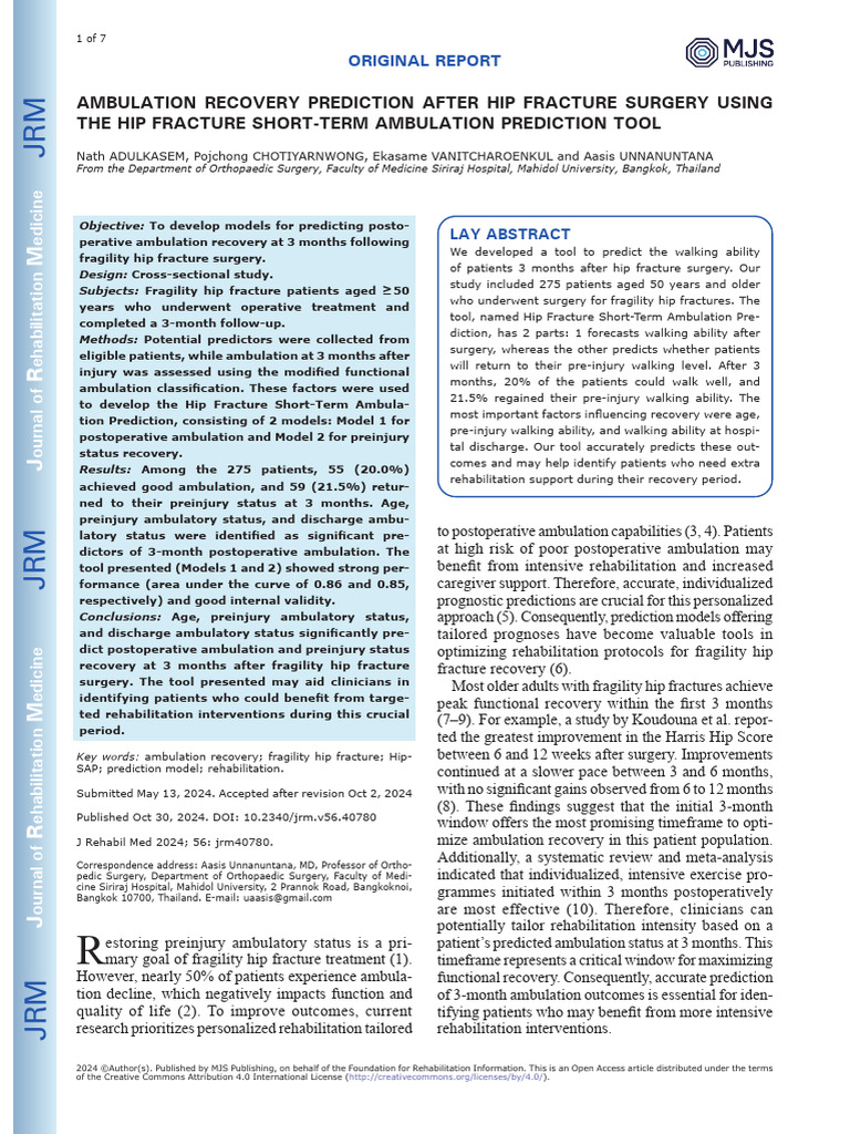 Hip fracture Sweden - STAP tool | PDF | Prediction | Applied Mathematics