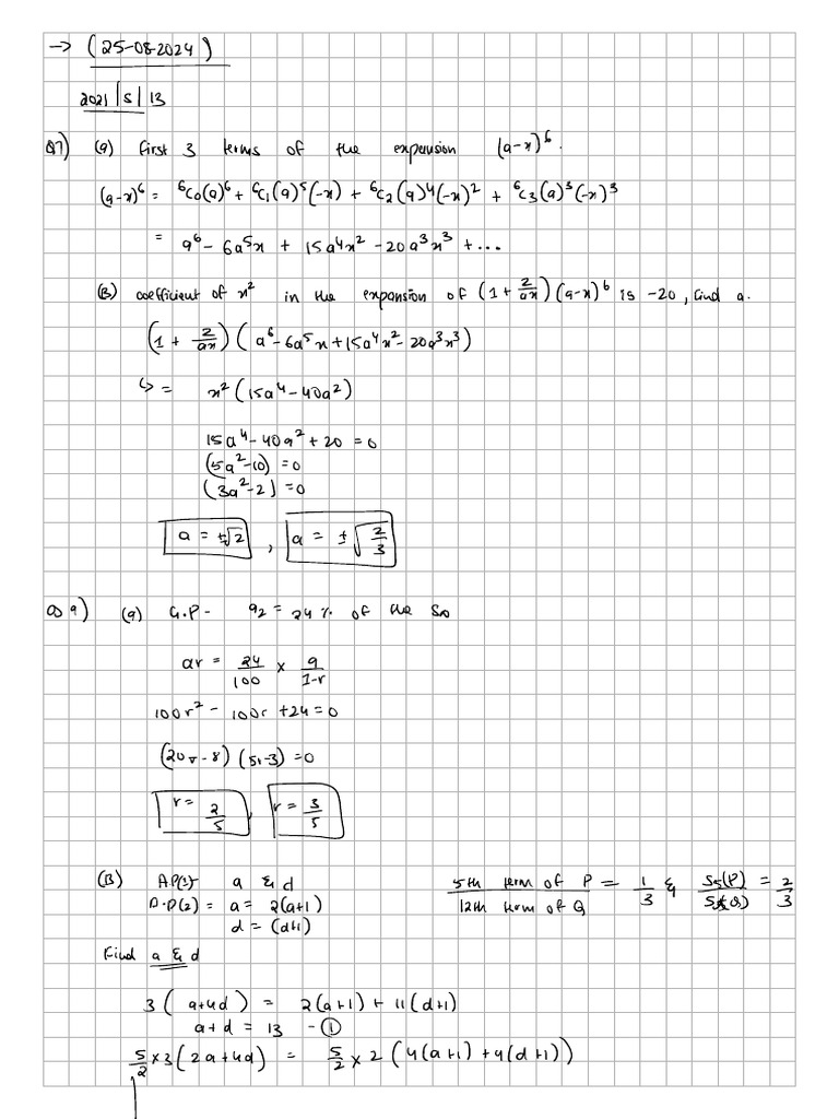 Maths Past Paper CHP 4 | PDF