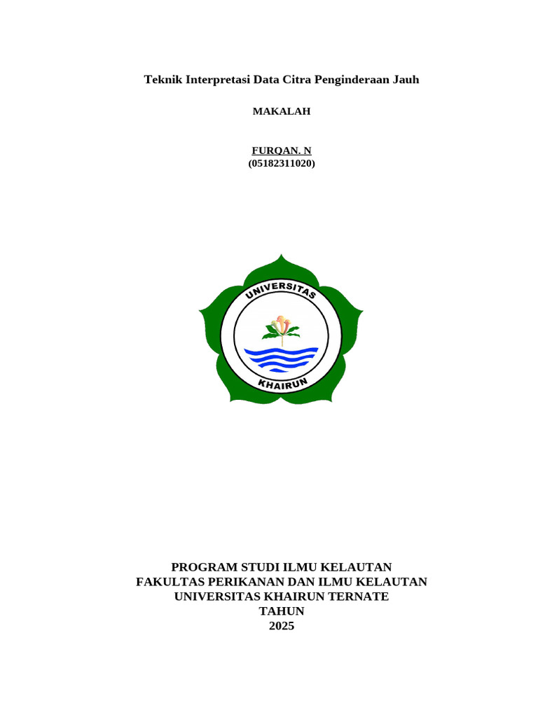 FURQAN. N Makalah Teknik Interpretasi Data Citra Penginderaan Jauh | PDF