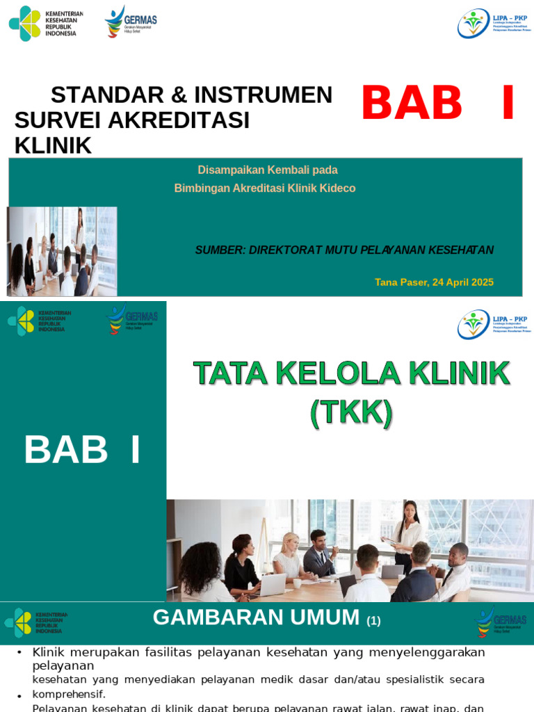 Standar Akreditasi Klinik Bab I | PDF