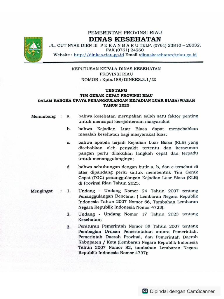 SK TCG Provinsi Riau TH 2025 | PDF