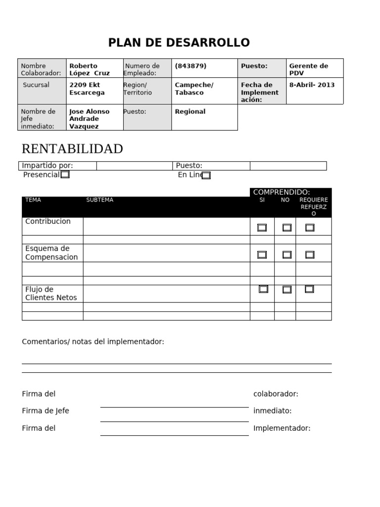 Plan de Desarrollo | PDF