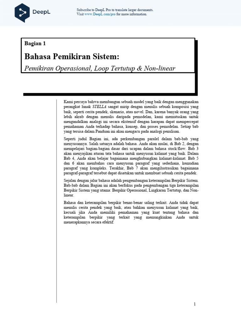 07 Intro To Systems Thinking With STELLA Chapter 1 Id | PDF