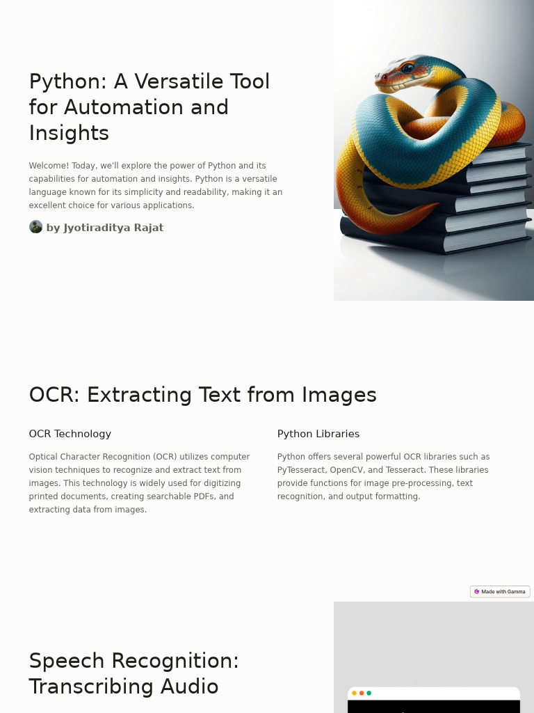 Python A Versatile Tool For Automation and Insights | PDF | Optical ...