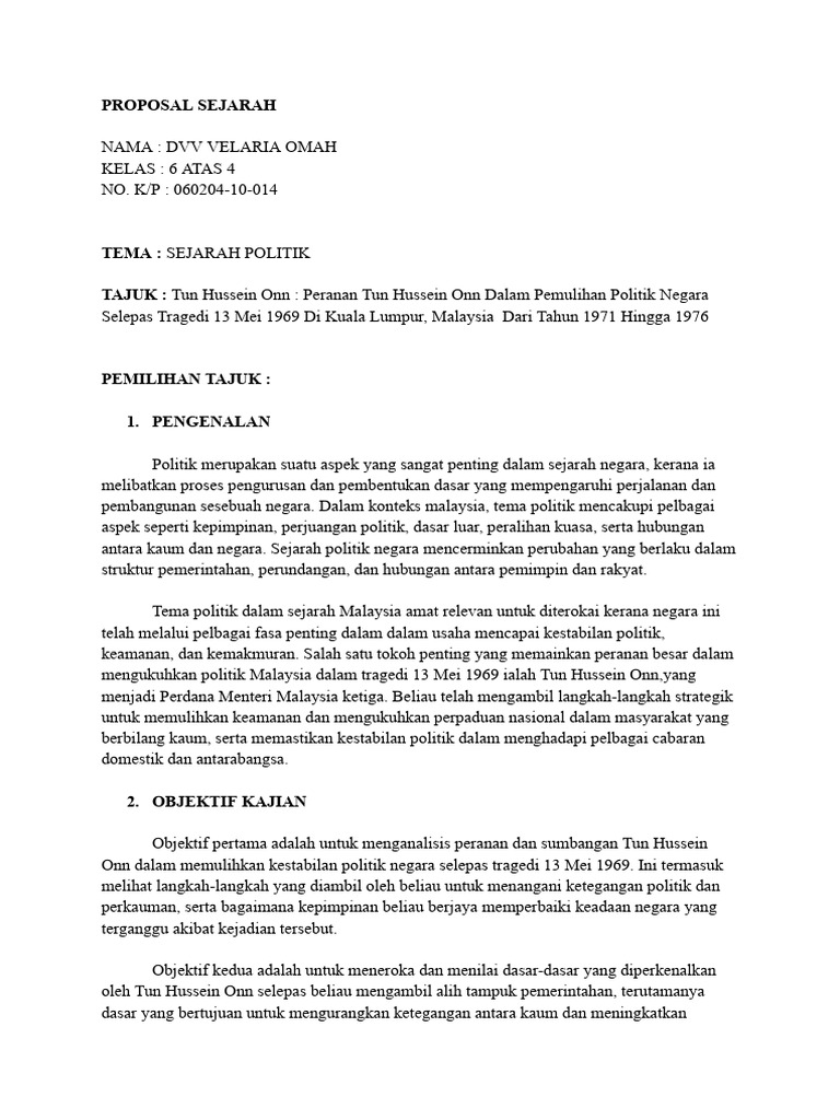 Proposal Sejarah | PDF