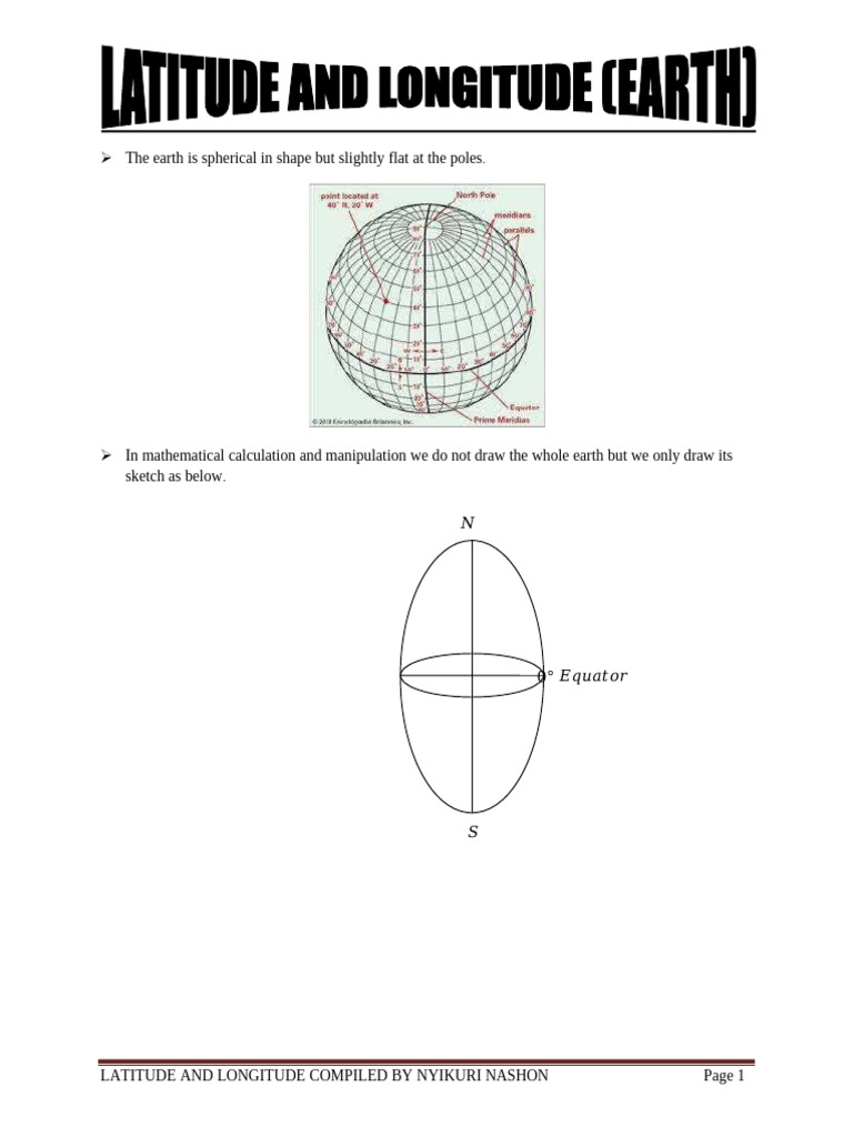 Latitude and Longitudes | PDF | Longitude | Latitude