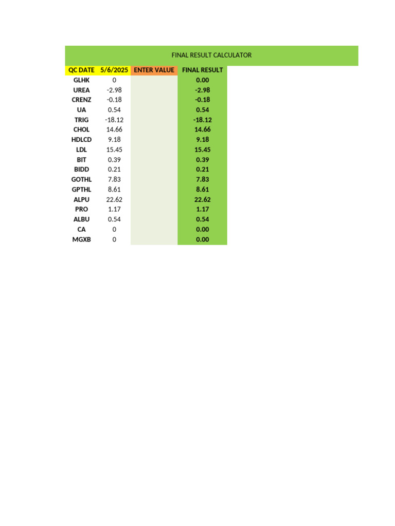 RESULT CALCULATOR | PDF