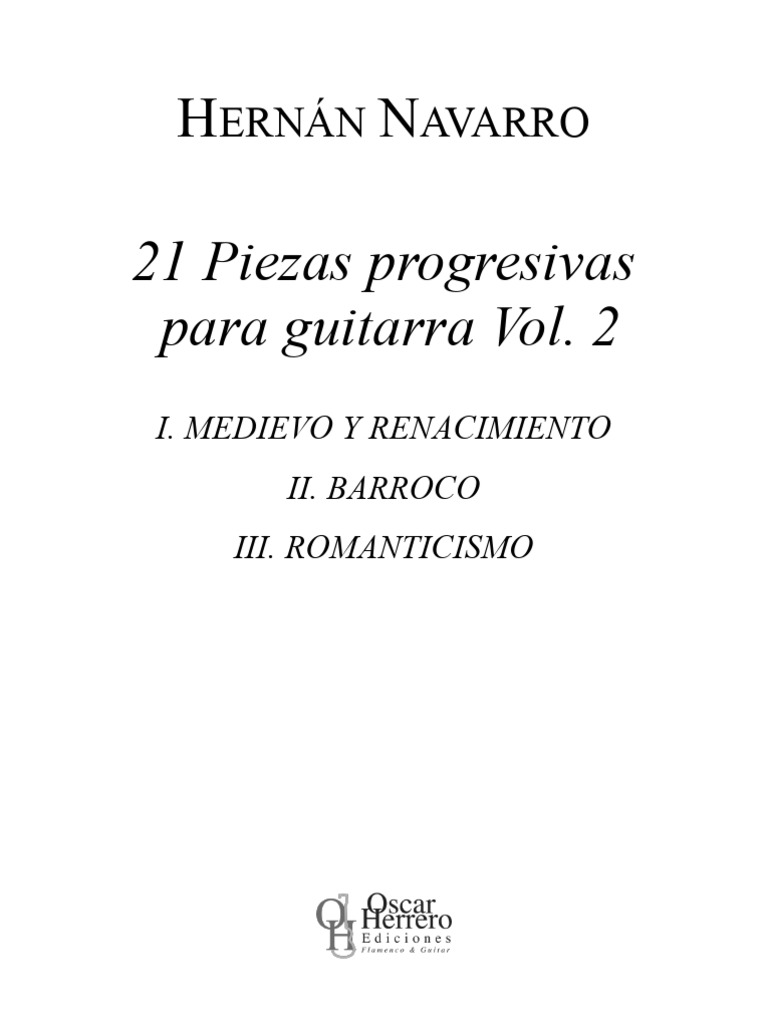 Hernán Navarro Piezas progresivas para guitarra vol 2 | PDF | Musicología | Composiciones Musicales