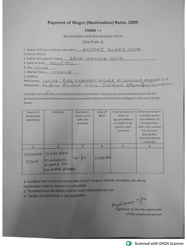Form I | PDF