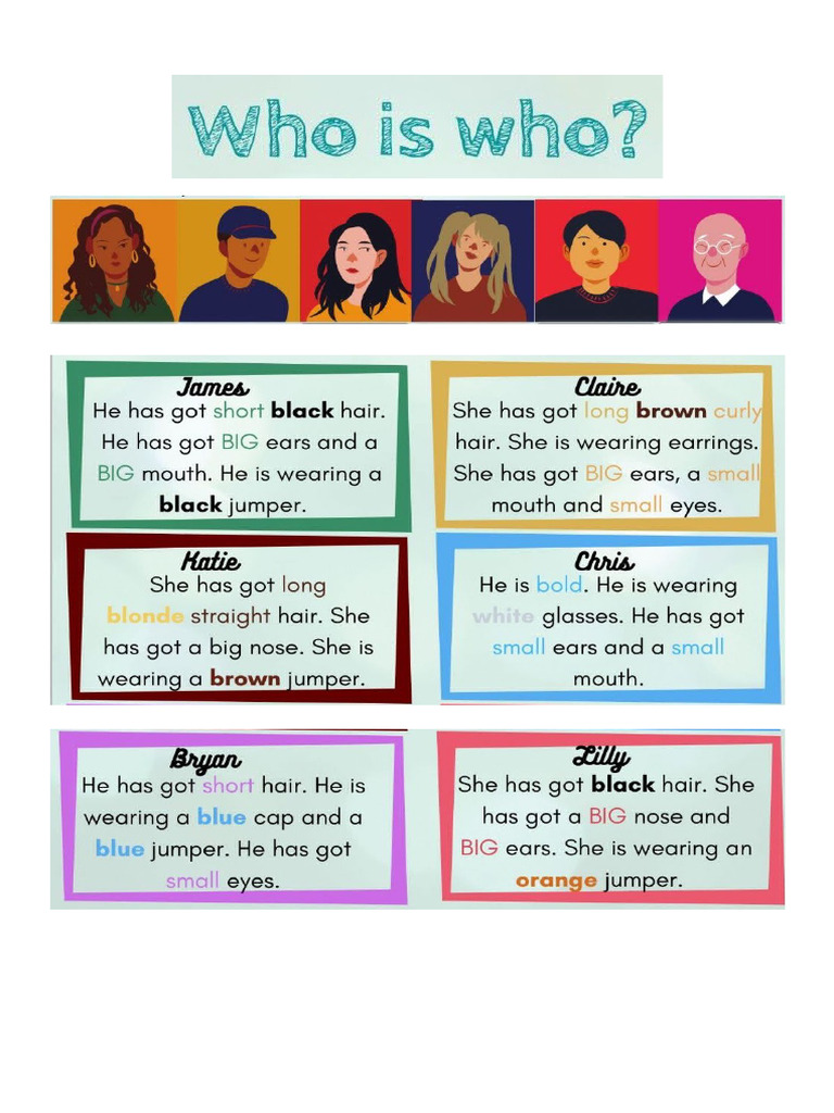 Describing People Reading Activity | PDF