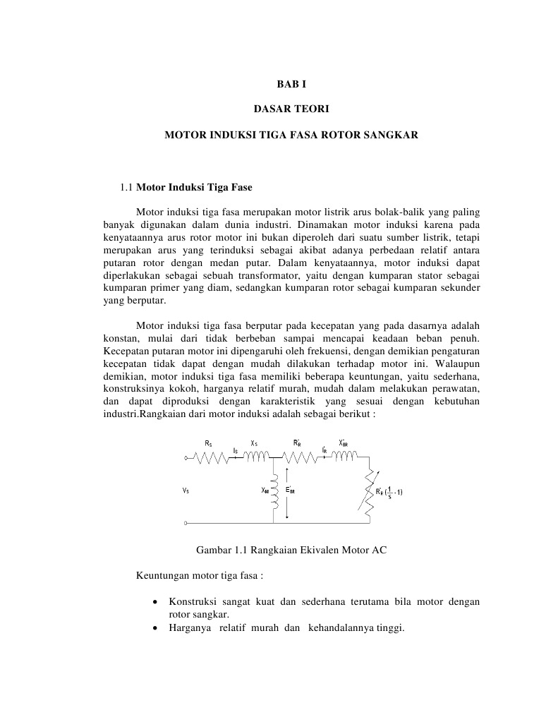3.motor Induksi Tiga Fase Rotor Sangkar | PDF