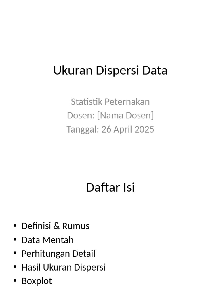 Ukuran Dispersi Presentation | PDF