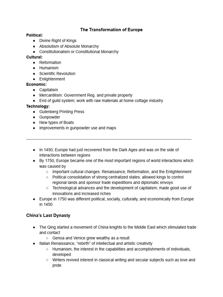 Unit 5 - Japan and China Notes | PDF | Protestantism | Age Of Enlightenment
