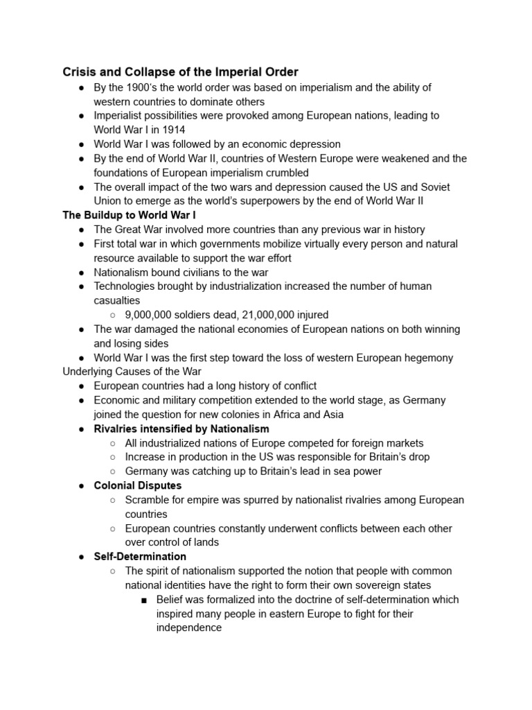 Global Conflict - Unit 7 AP Notes | PDF | Vladimir Lenin | Russian ...