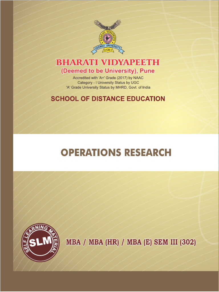 F MBA 302 Operation Research | PDF