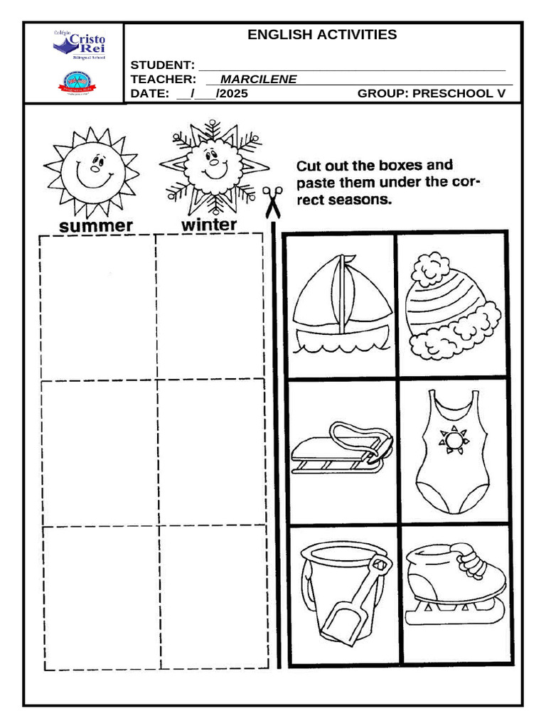 Summer and Winter - Worksheet - Preschool 5 | PDF
