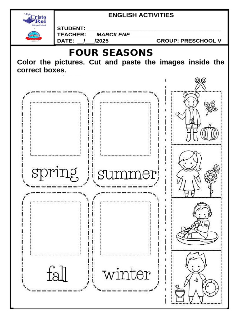 Four Seasons - Worksheet - Preschool 5 | PDF