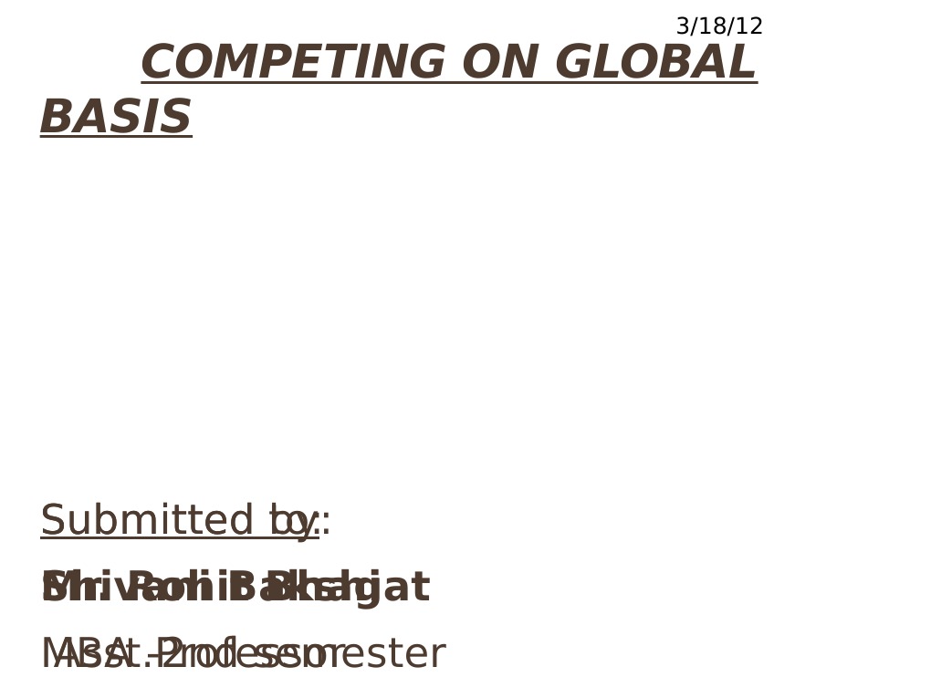 Competing On Global Basis | PDF