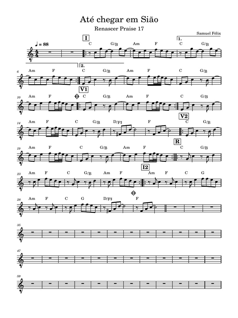 Até Chegar em Sião - Renascer Praise 17 | PDF