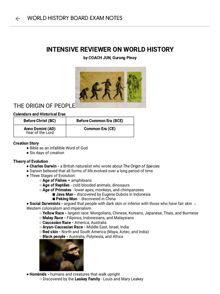WORLD HISTORY BOARD EXAM NOTES | PDF | Caliphate | Roman Republic