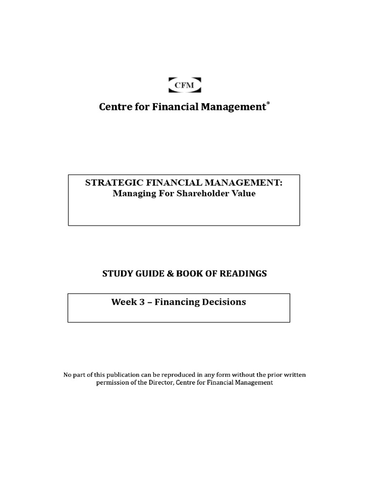 Week 3 reading material IIMB SFM3 | PDF | Capital Structure | Bonds ...