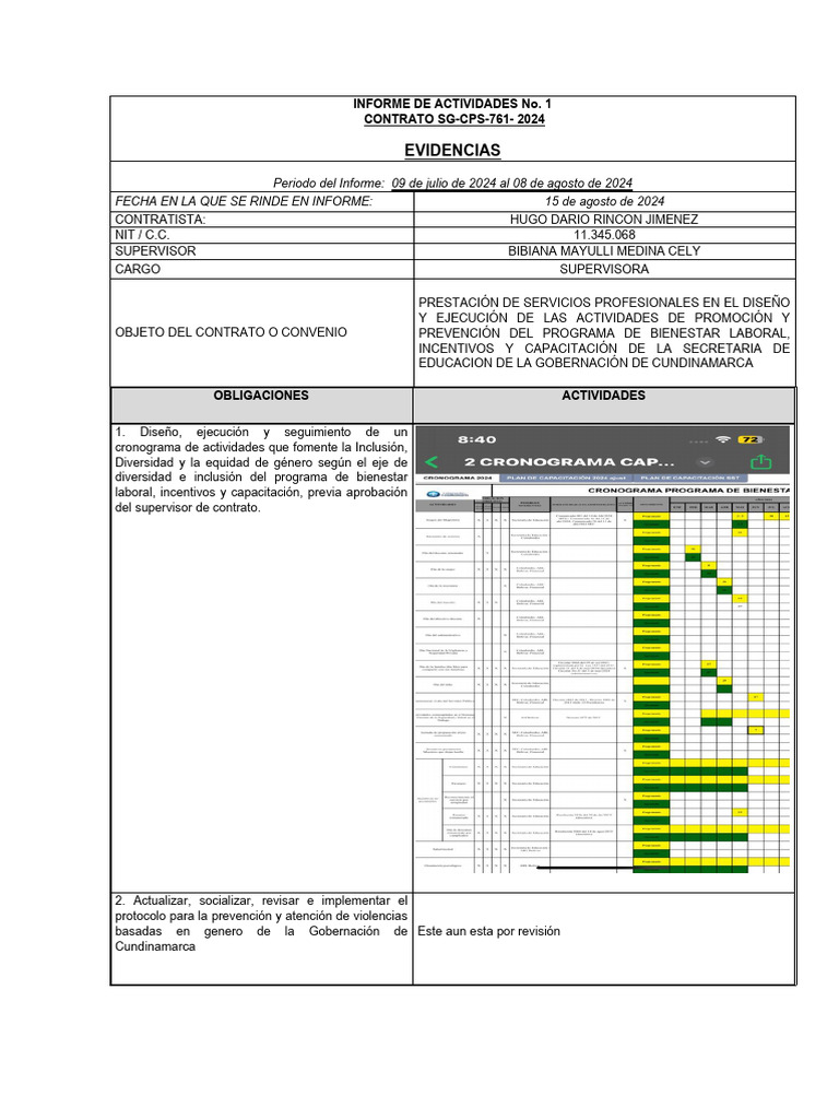 Evidencias - Informe - Hugo Dario Rincon Jimenez Pago 01 | PDF