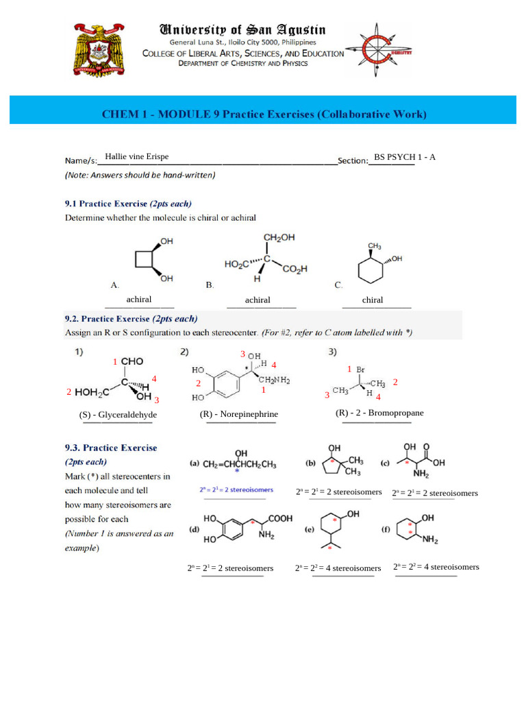 Gen Chem Lec Module 9 10 Portfolio | PDF | Drugs