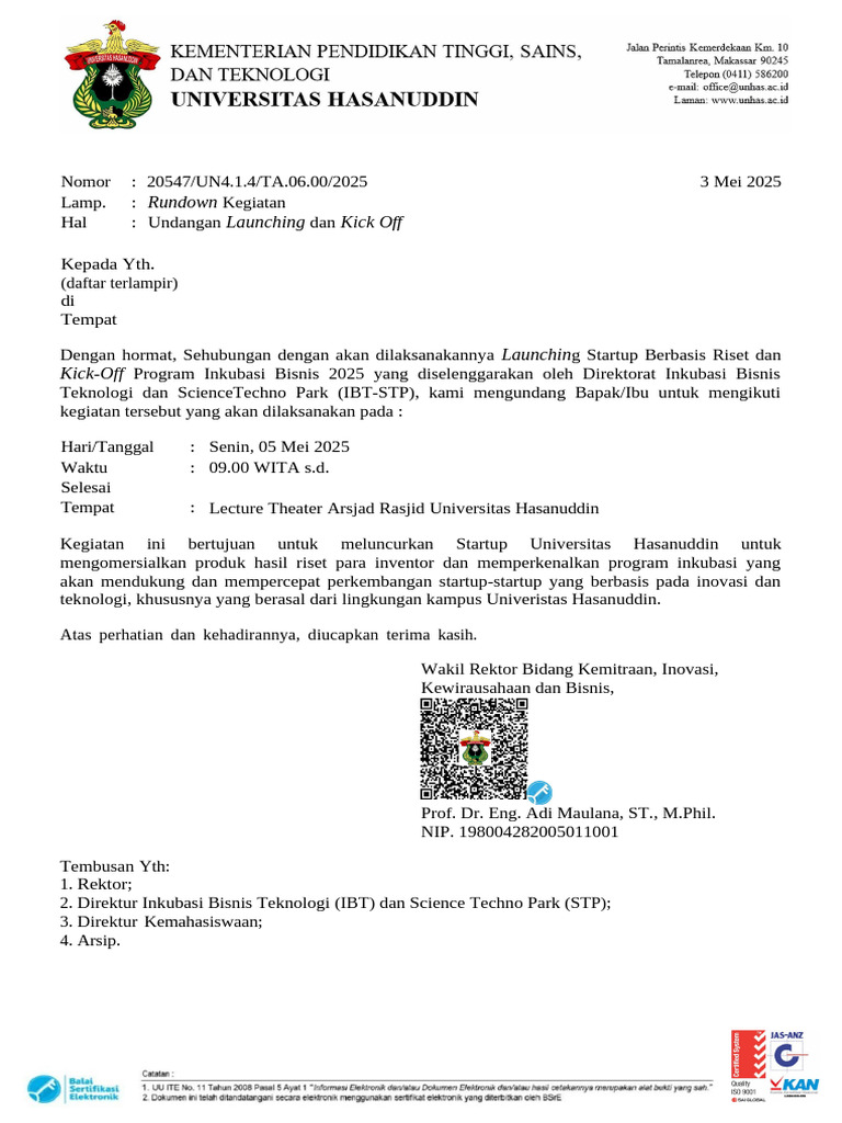 Undangan Launching Dan Kick Off | PDF