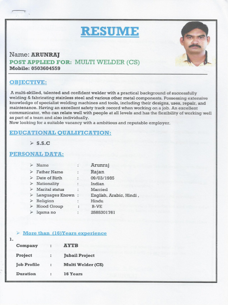 Arunraj Rajan CV | PDF