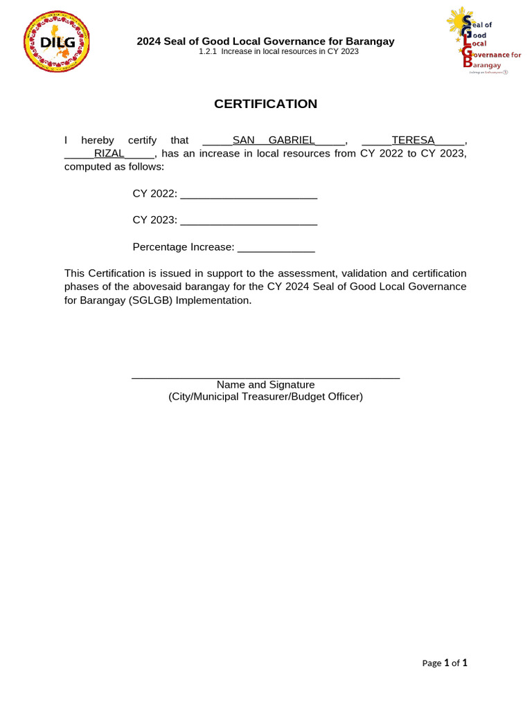 1.2.1 Certification Budget | PDF