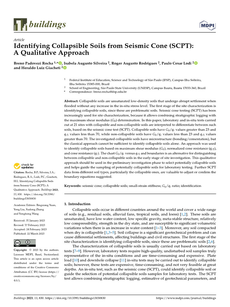 Identifying_Collapsible_Soils_from_Seismic_Cone_SC | PDF | Strength Of ...