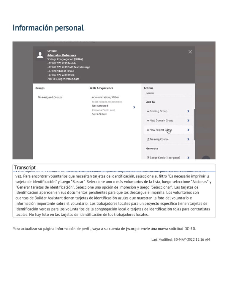 Información Personal - CENTRO DE AYUDA | PDF